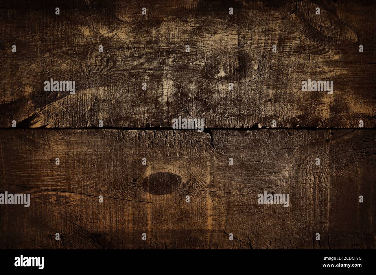 Dark rustic golden plank background, texture of old gilded top table ...