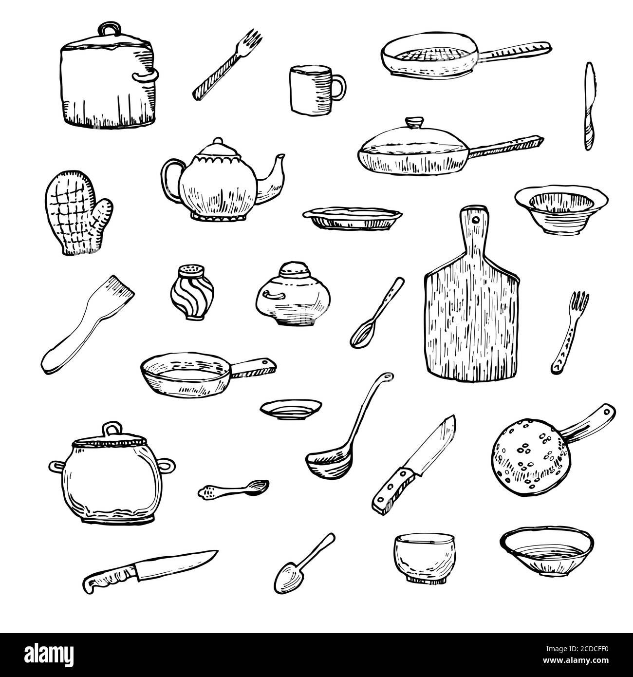 Hand drawn saucepan Cut Out Stock Images & Pictures - Alamy