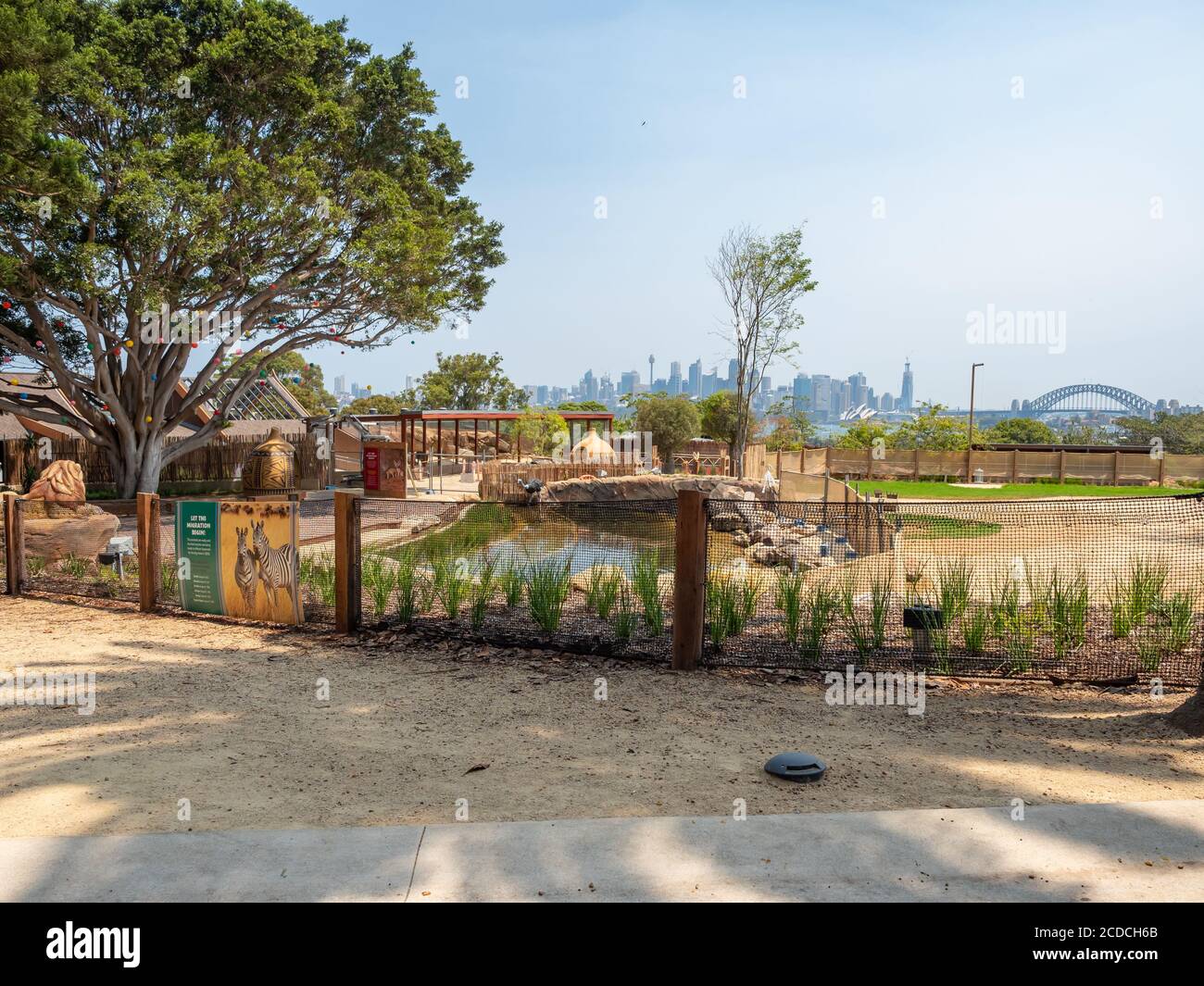 Taronga Zoo on a sunny summer afternoon and Habour Bridge Background ...