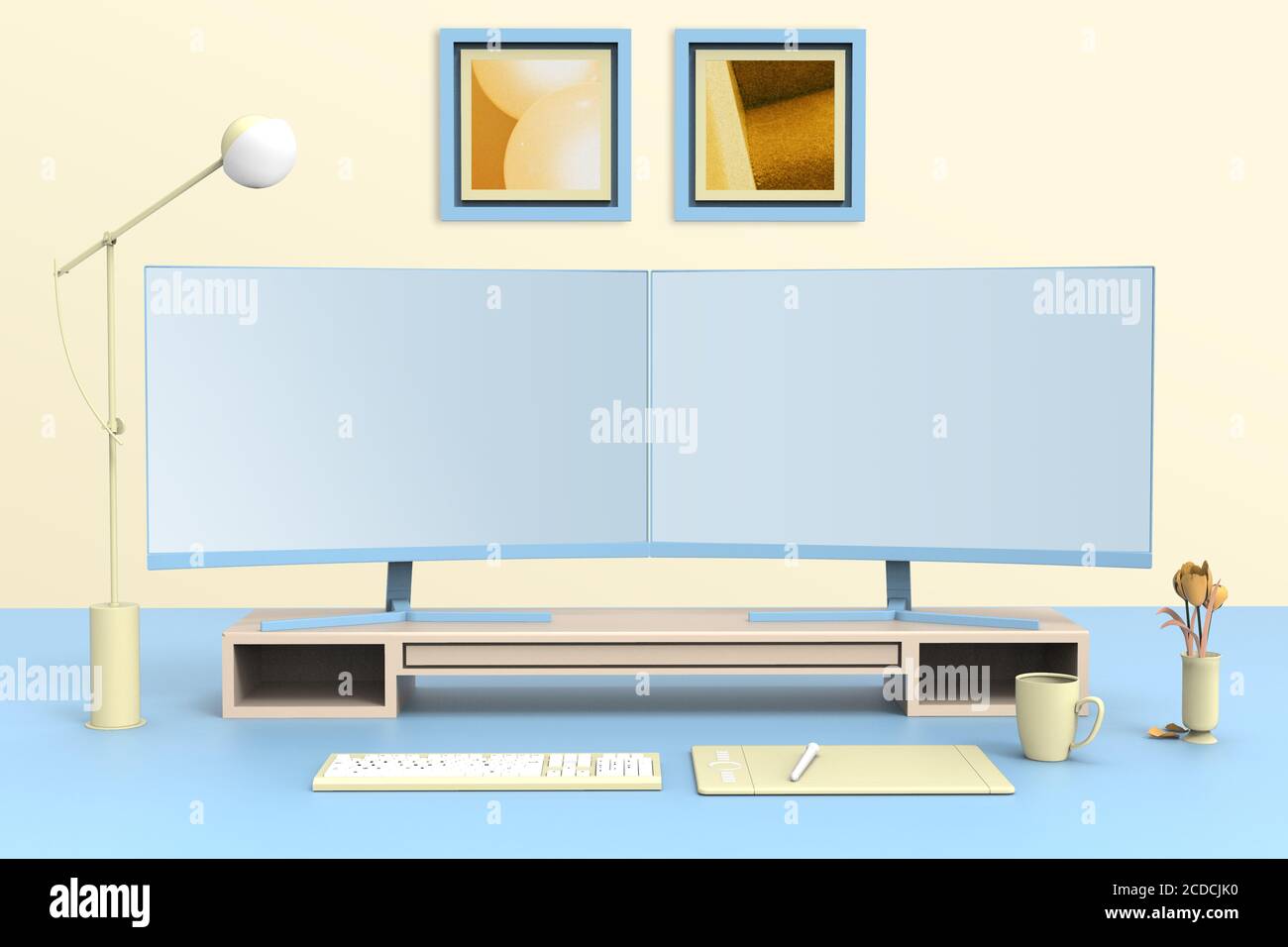 Modern Desk, Workplace for graphic design 007 Stock Photo - Alamy