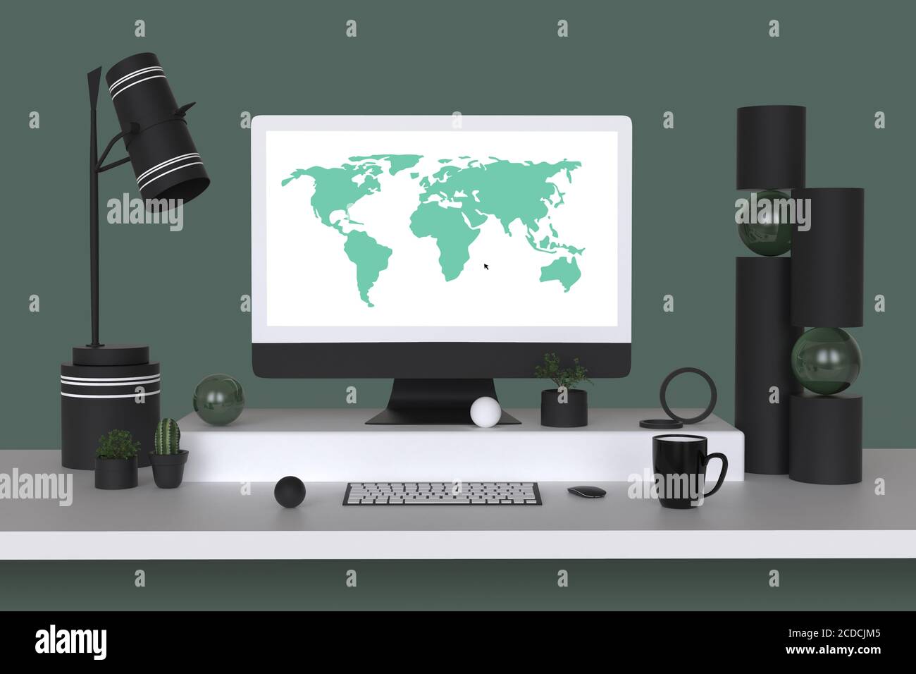 Modern Desk, Workplace for graphic design 002 Stock Photo - Alamy