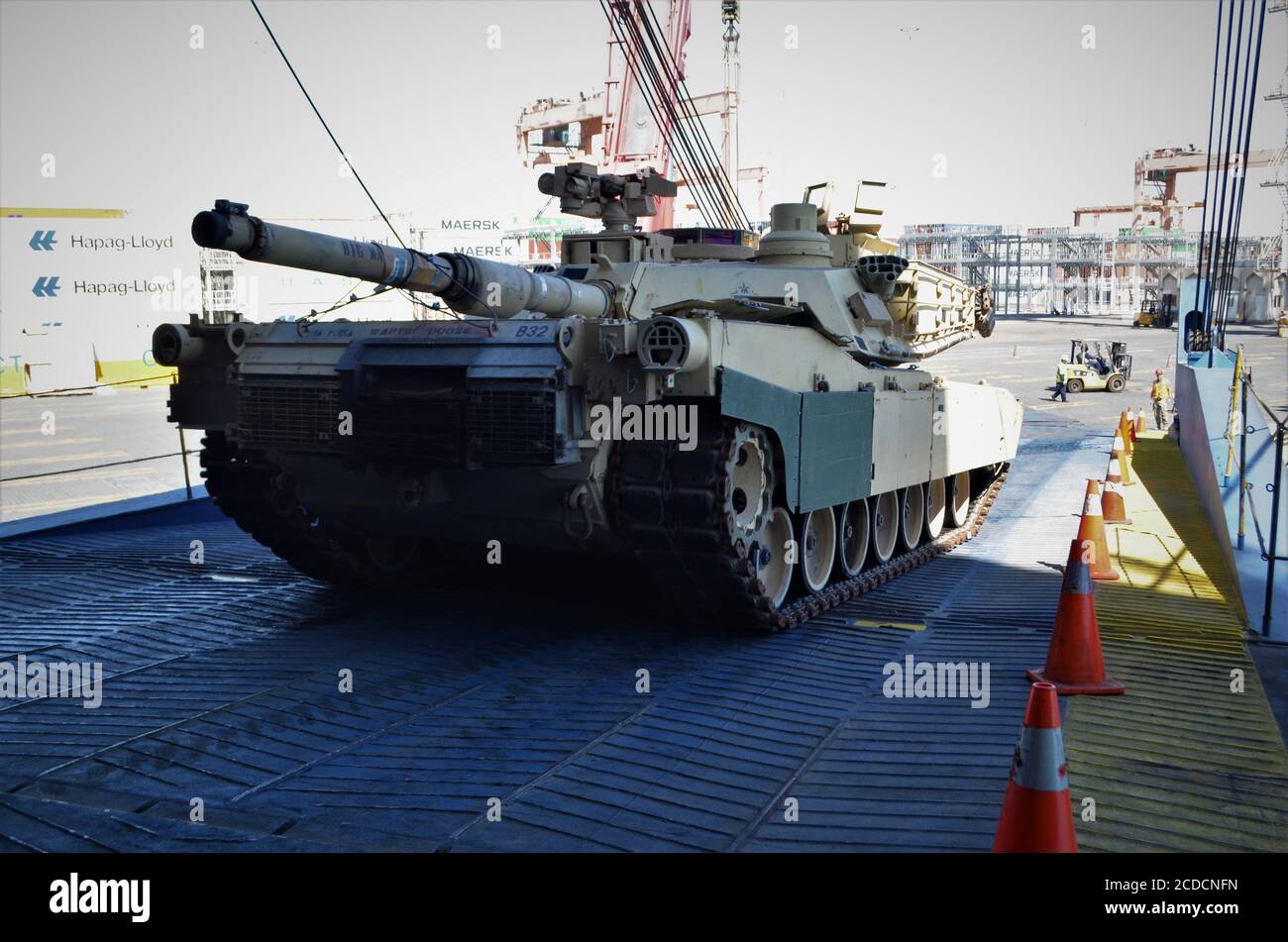 A M1A2 Abrams tank with the 2/1 Armored Brigade Combat Team is ...