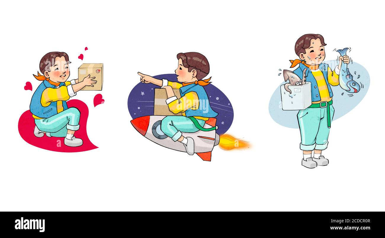 Ice delivery man Stock Vector Images - Alamy