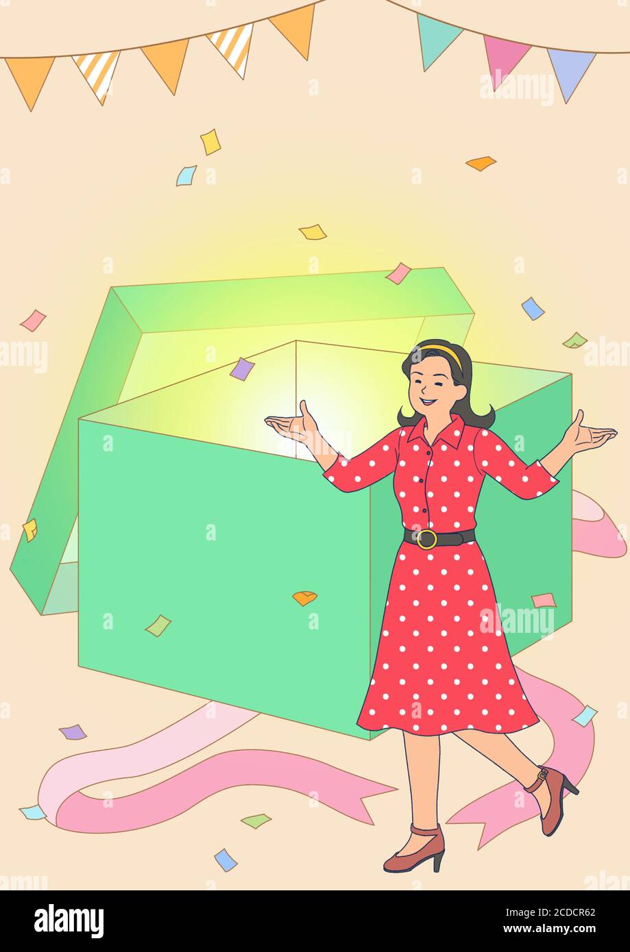 Retro style cartoon characters with sale, discount, coupon, and banner ...