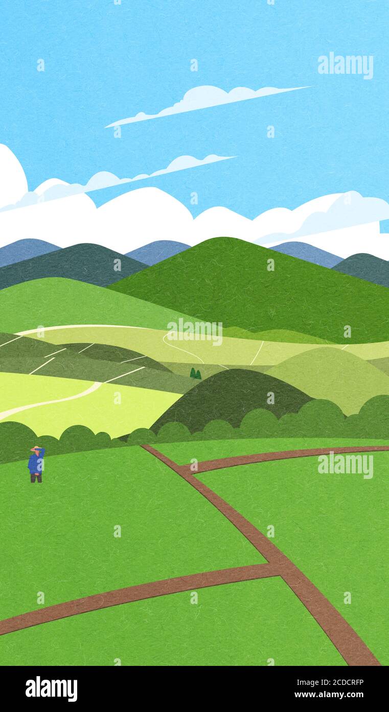 Beautiful summer landscape illustration 007 Stock Vector Image & Art ...