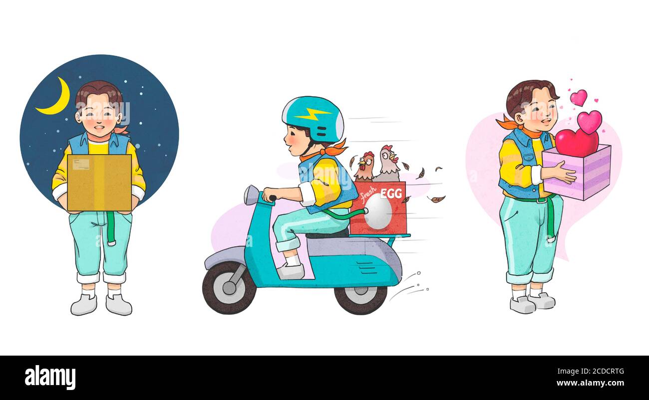 Delivery man parcel night hi-res stock photography and images - Alamy