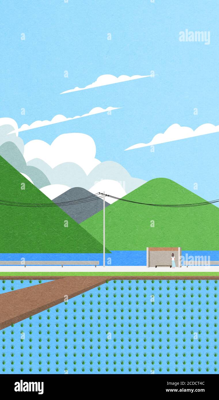 Beautiful summer landscape illustration 008 Stock Vector Image & Art ...