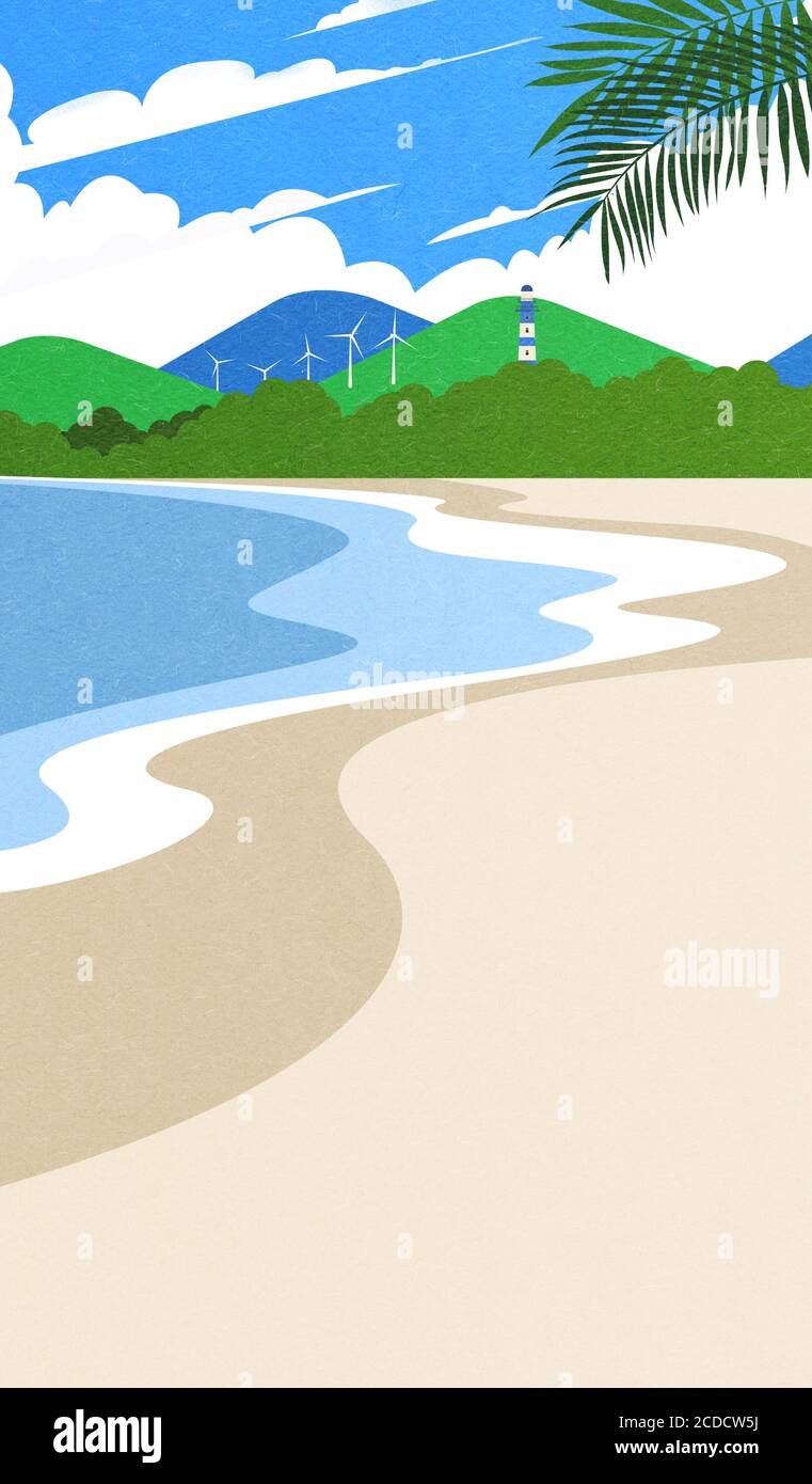 Beautiful summer landscape illustration 009 Stock Vector Image & Art ...