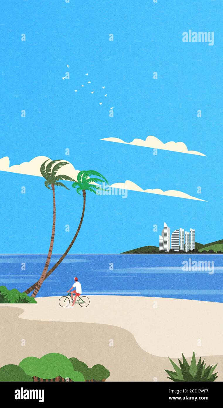 Beautiful summer landscape illustration 004 Stock Vector Image & Art ...