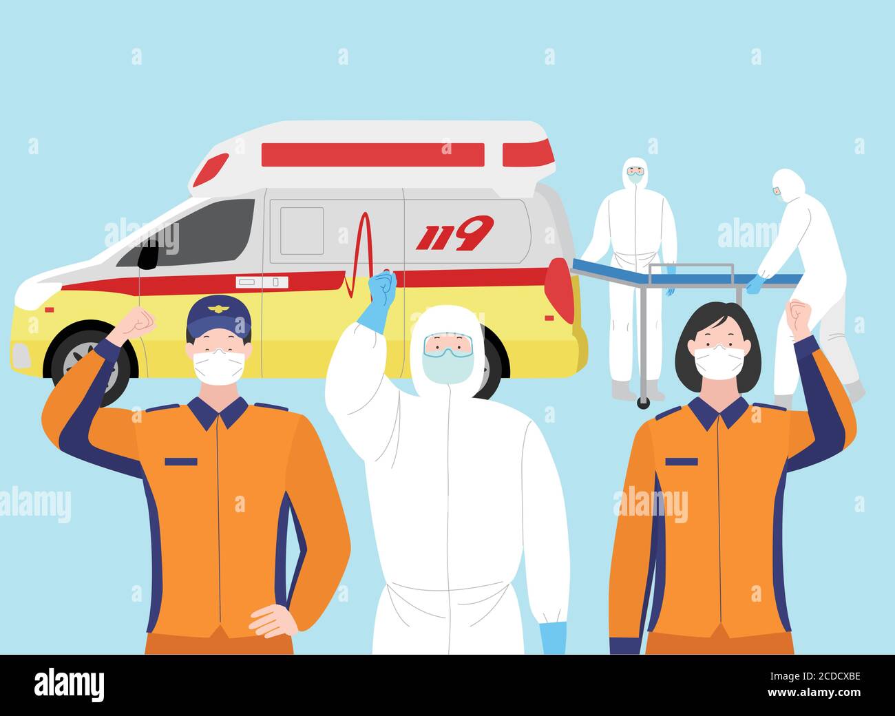 Epidemic protection ambulance Stock Vector Images - Alamy