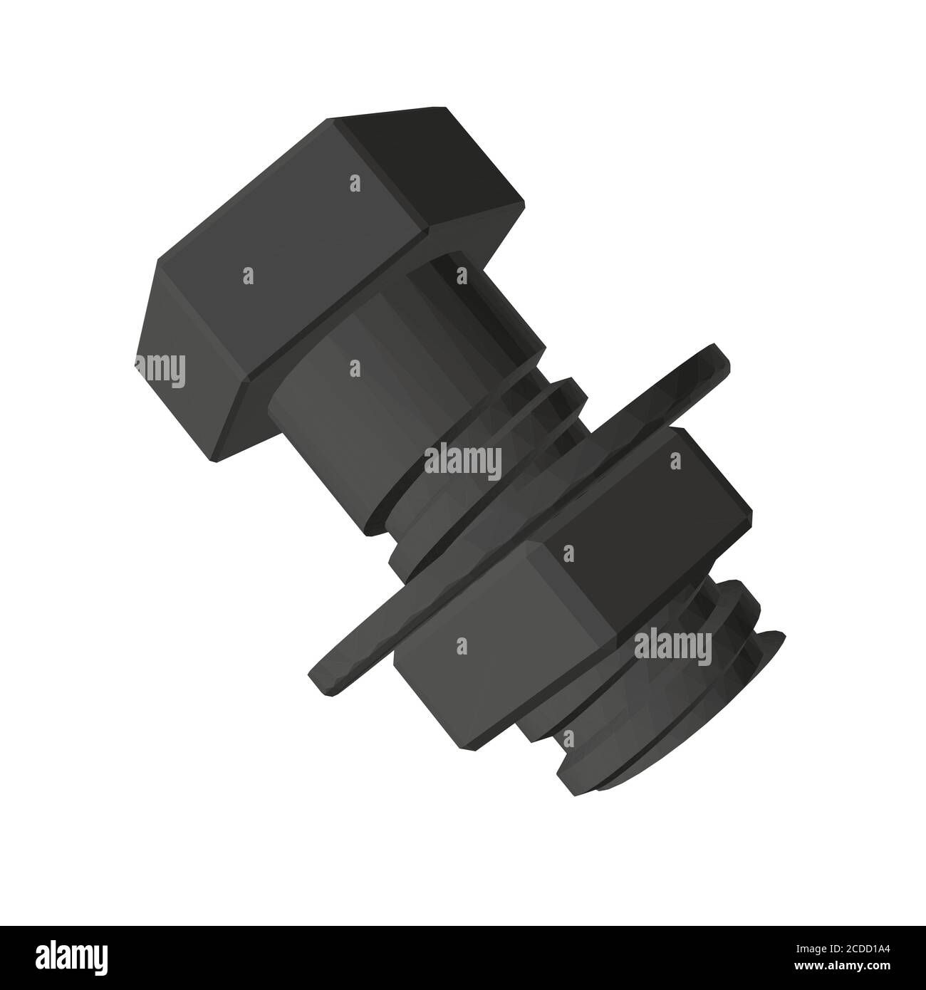 Low poly black threaded bolt. 3D. Vector illustration Stock Vector ...