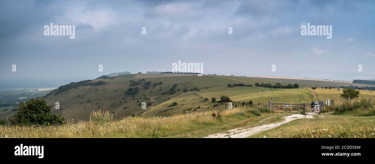 View of the South Downs from Ditchling Beacon Stock Photo - Alamy
