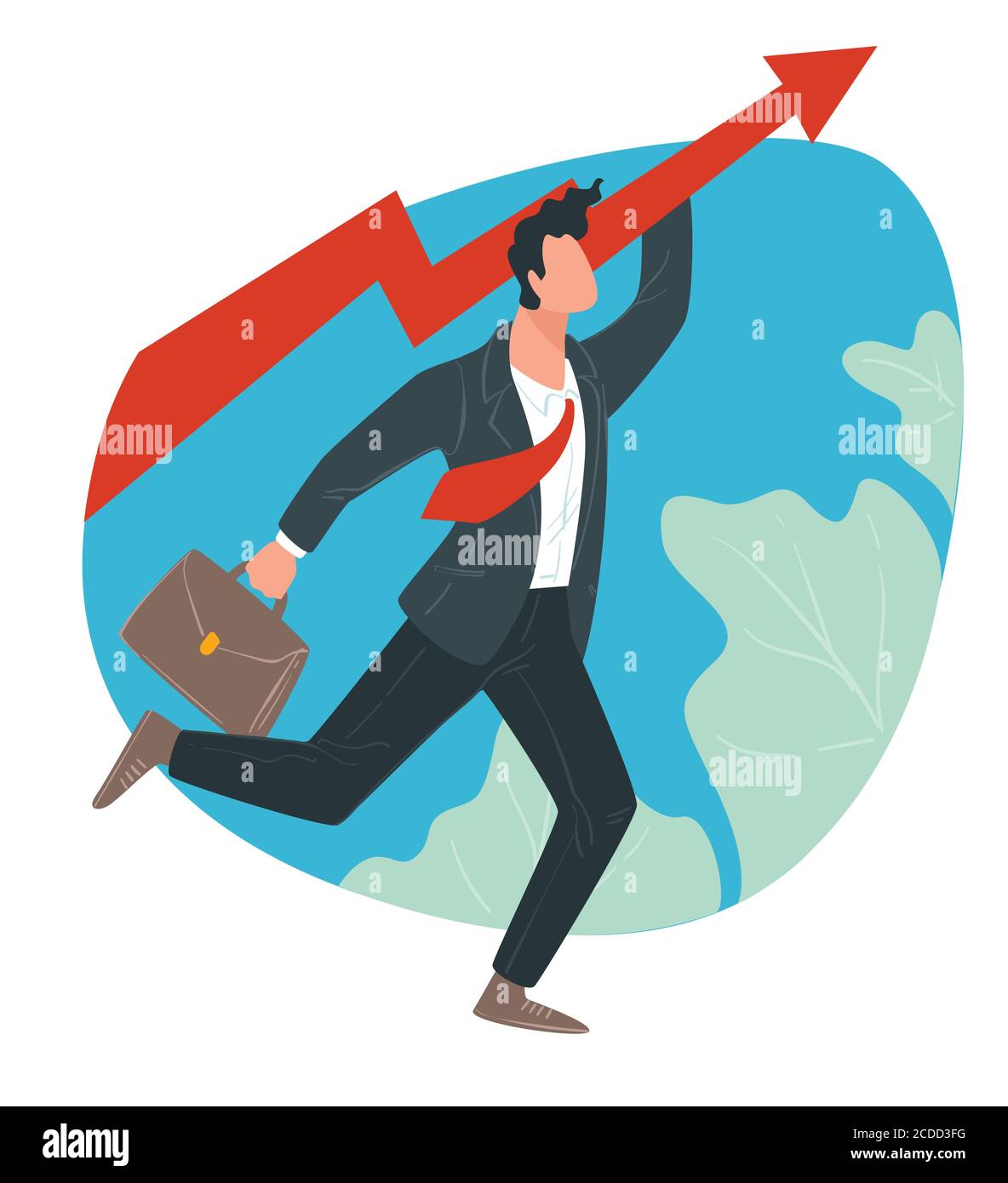 Businessman professional and career growth, increasing arrow vector ...