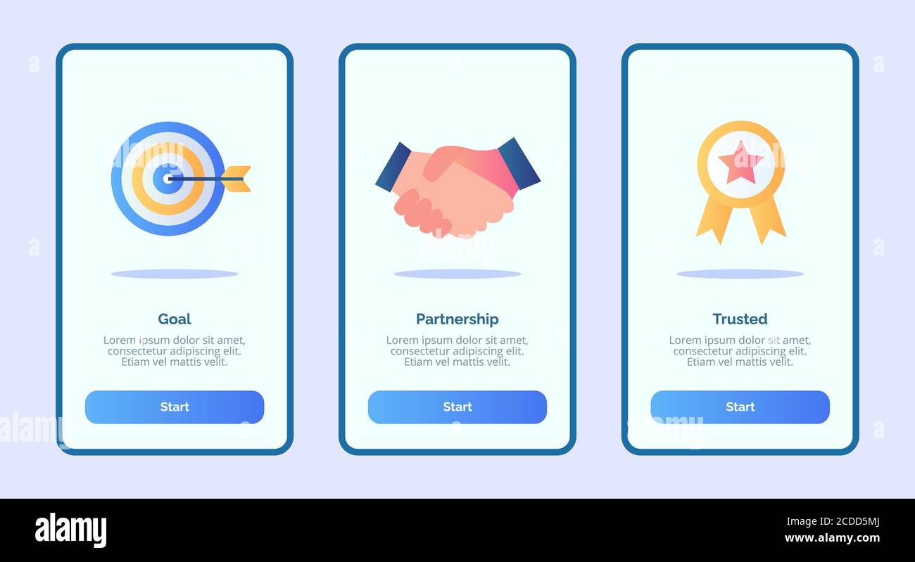 Goal partnership trusted for mobile apps template banner page UI with ...