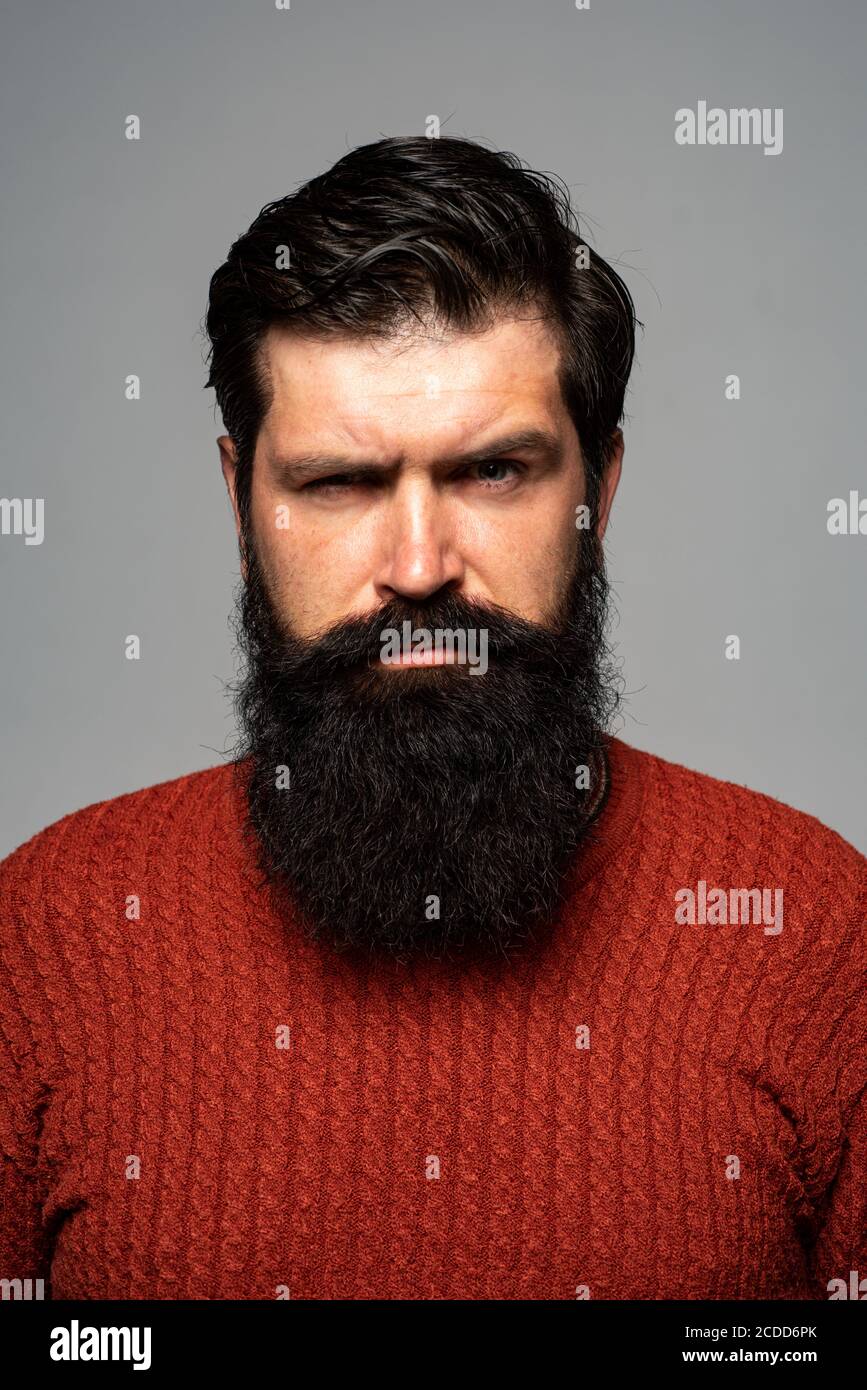 Confident serious man looks seriously, isolated. Hipster guy models in ...