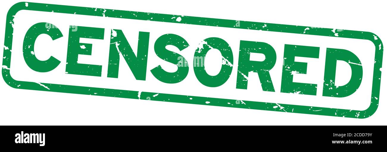 Grunge green censored word rubber seal stamp on white background Stock ...