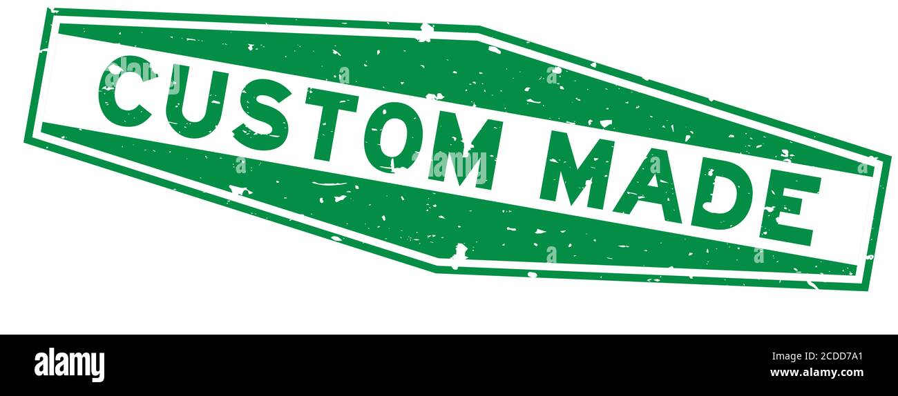 Grunge green custom made word hexagon rubber seal stamp on white background Stock Vector Image ...