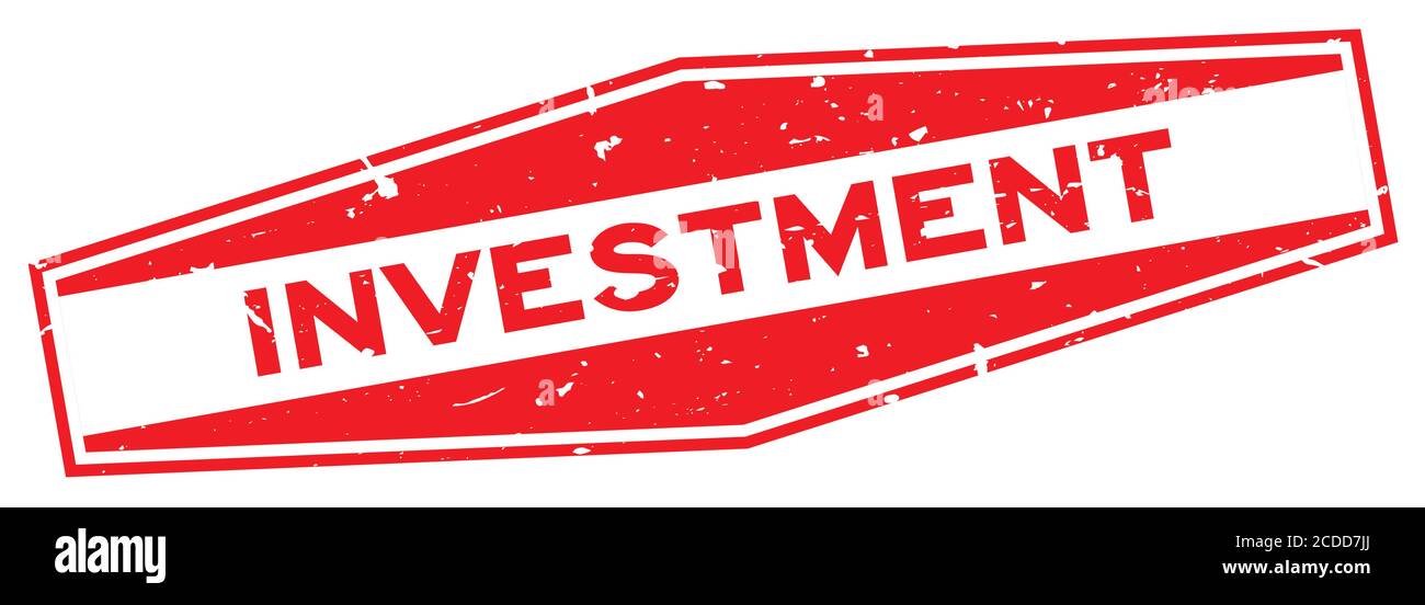 Grunge red investment word hexagon rubber seal stamp on white background Stock Vector Image ...