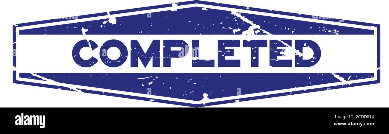 Grunge blue completed word hexagon rubber seal stamp on white background Stock Vector Image ...