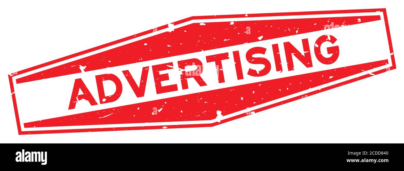 Grunge red advertising word hexagon rubber seal stamp on white ...