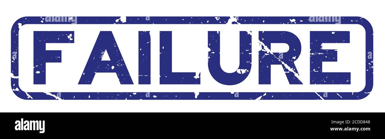 Grunge blue failure word square rubber seal stamp on white background ...