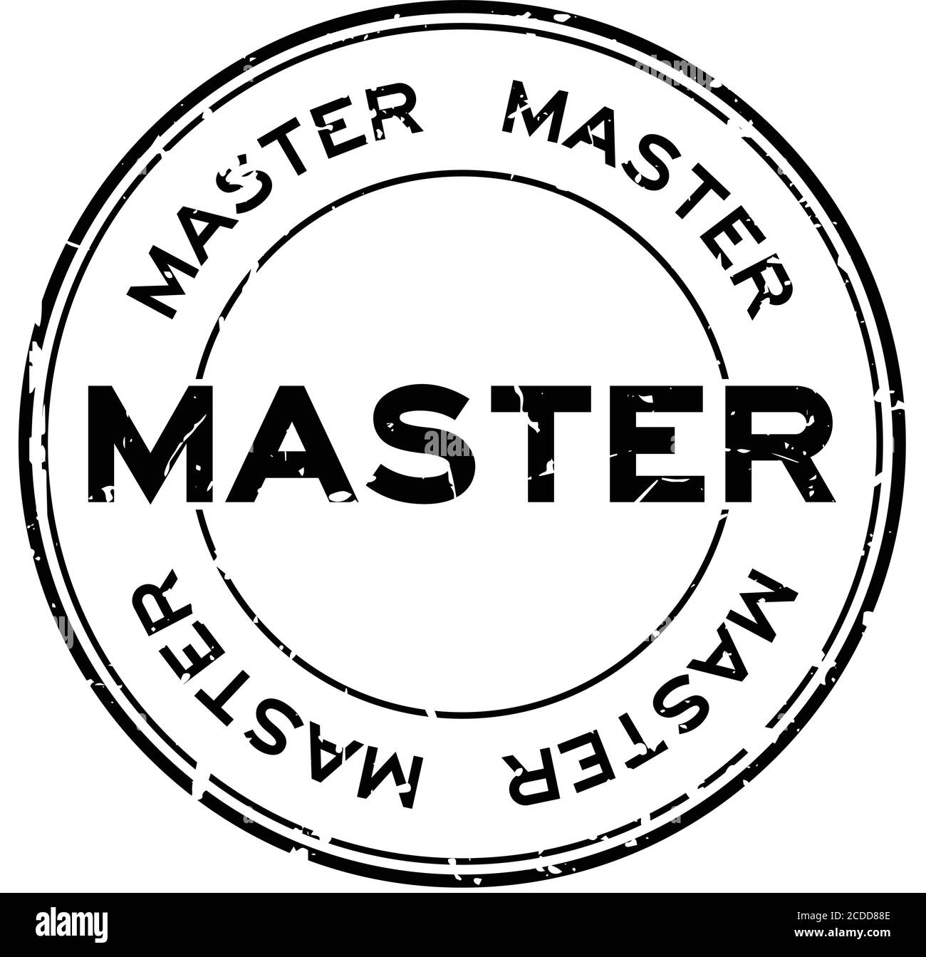 Grunge black master word round rubber seal stamp on white background Stock Vector Image & Art ...