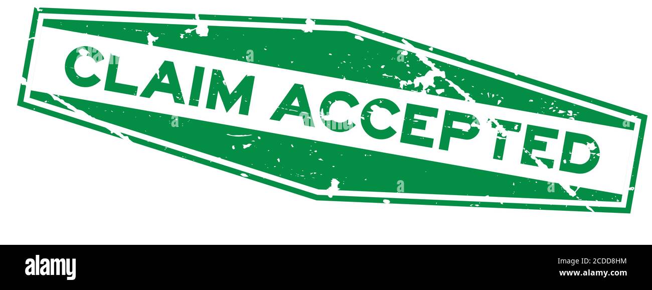 Grunge green claim accepted word hexagon rubber seal stamp on white background Stock Vector ...