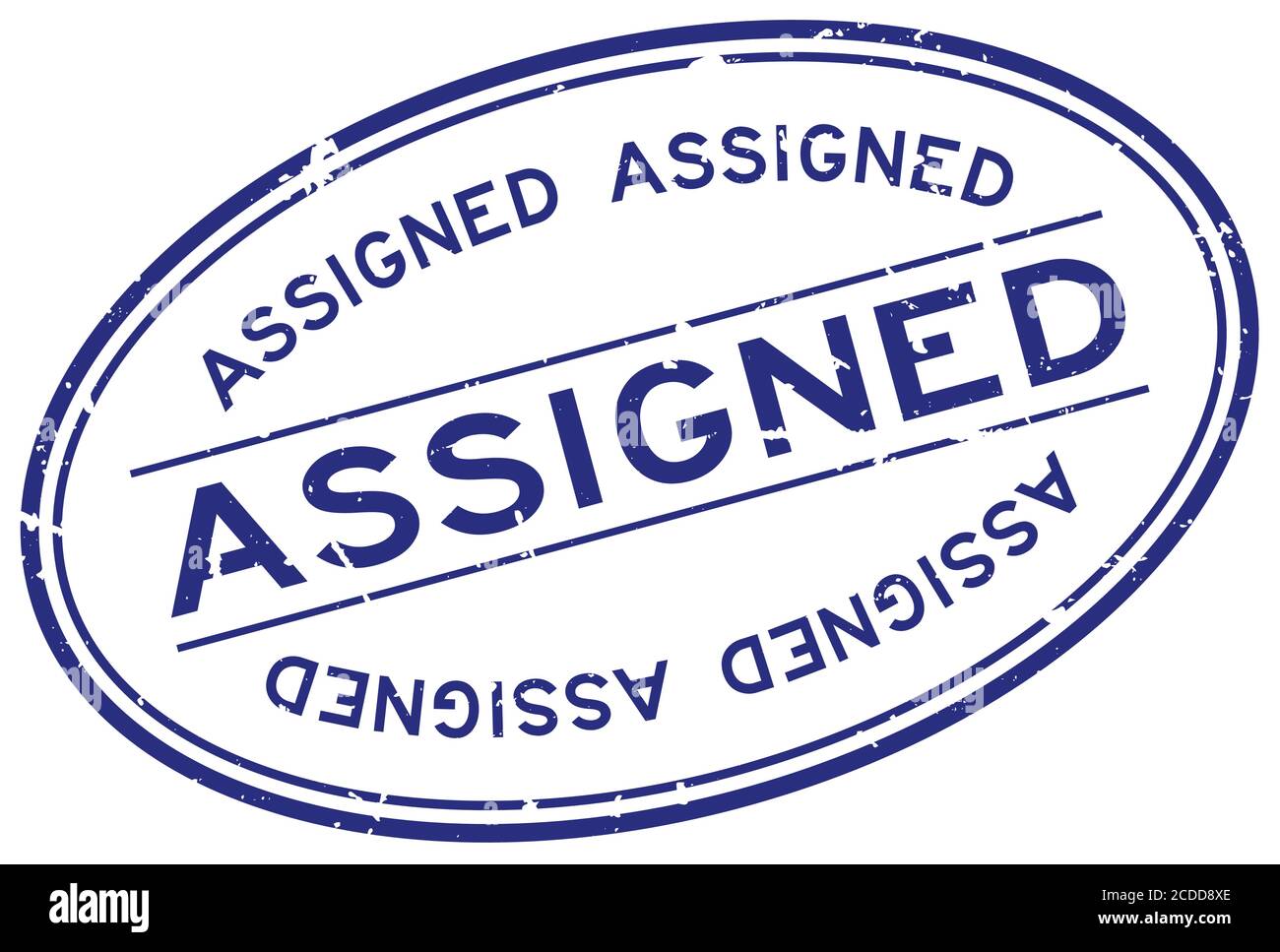 Grunge blue assigned word oval rubber seal stamp on white background Stock Vector Image & Art ...