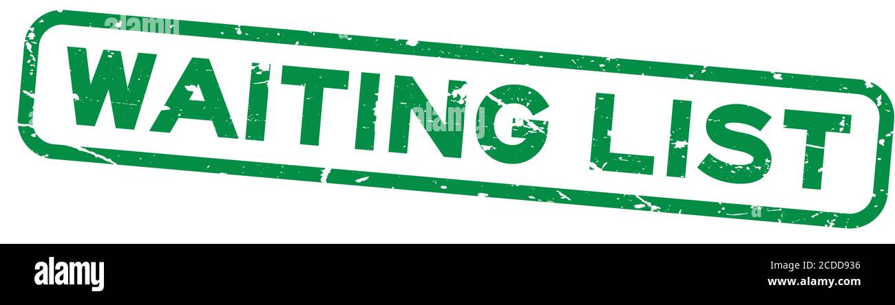 Grunge green waiting list word square rubber seal stamp on white ...