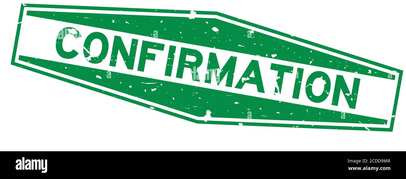 Grunge green confirmation word hexagon rubber seal stamp on white background Stock Vector Image ...