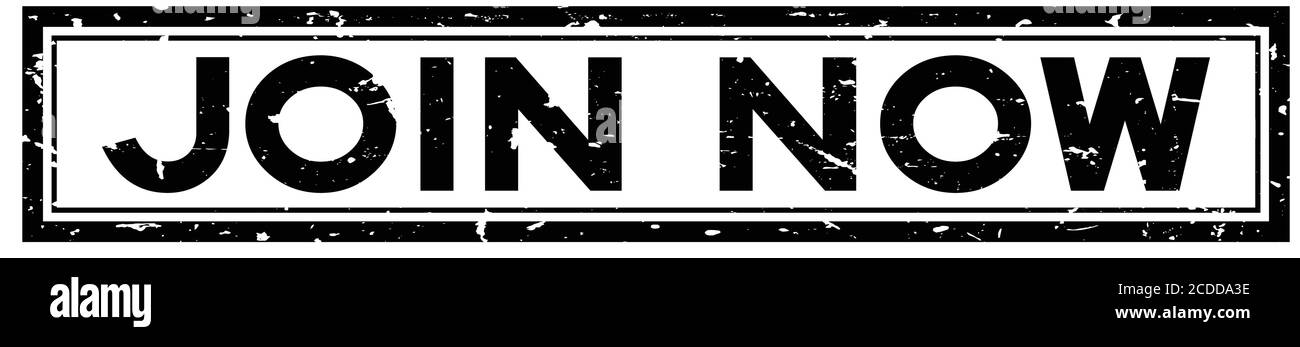 Grunge black join now word square rubber seal stamp on white background Stock Vector Image & Art ...