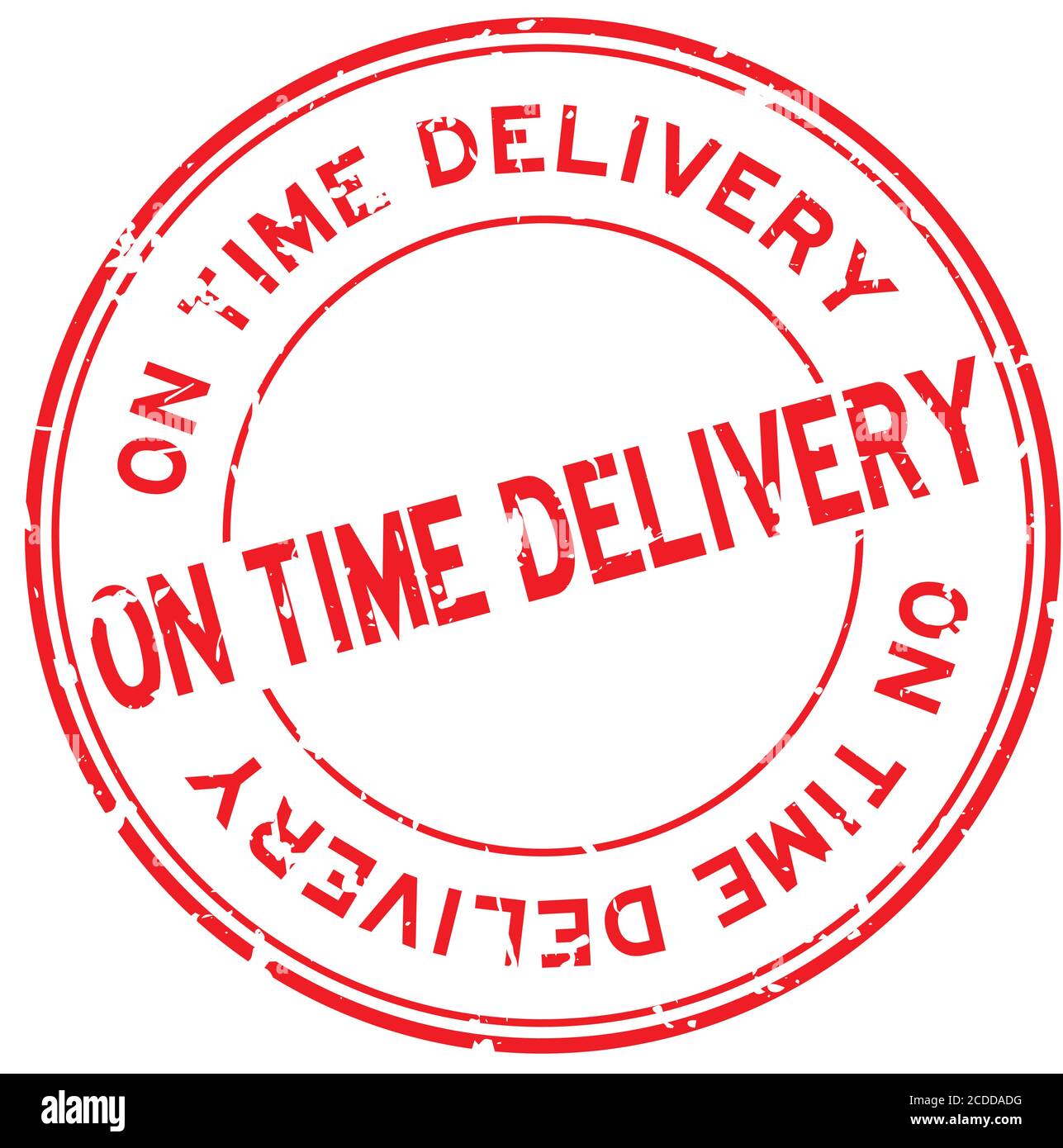 Grunge red on time delivery word round rubber seal stamp on white background Stock Vector Image ...