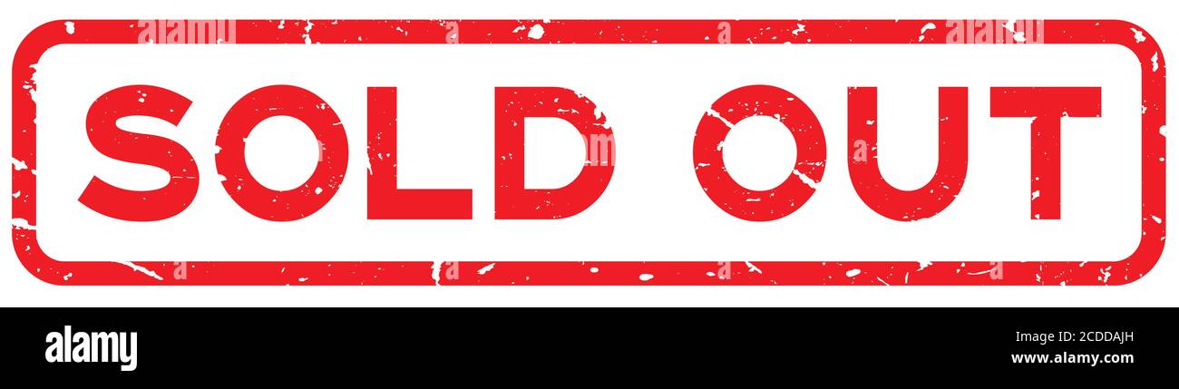Grunge red sold out word rubber seal stamp on white background Stock ...