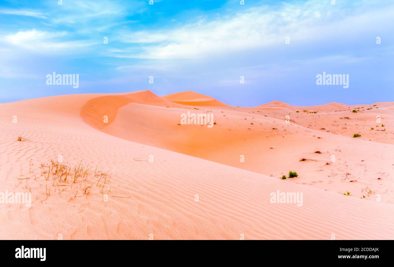 Amazing sand dunes and sky in Liwa of UAE Stock Photo - Alamy