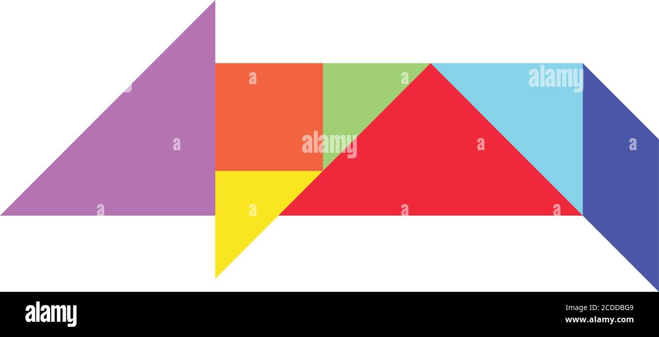 Color tangram puzzle in pig shape on white background (vector Stock ...