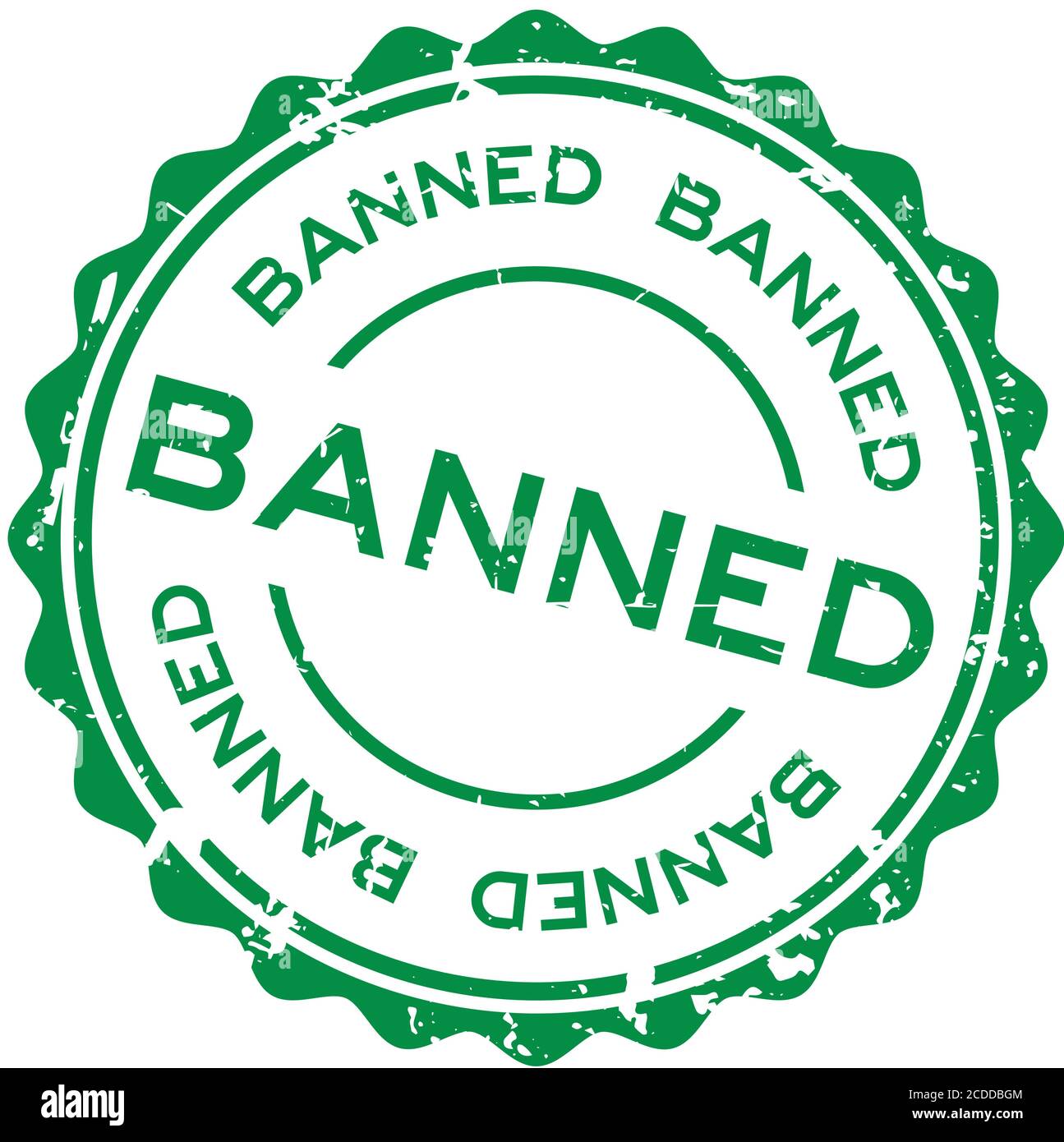 Grunge green banned word round rubber seal stamp on white background Stock Vector Image & Art ...