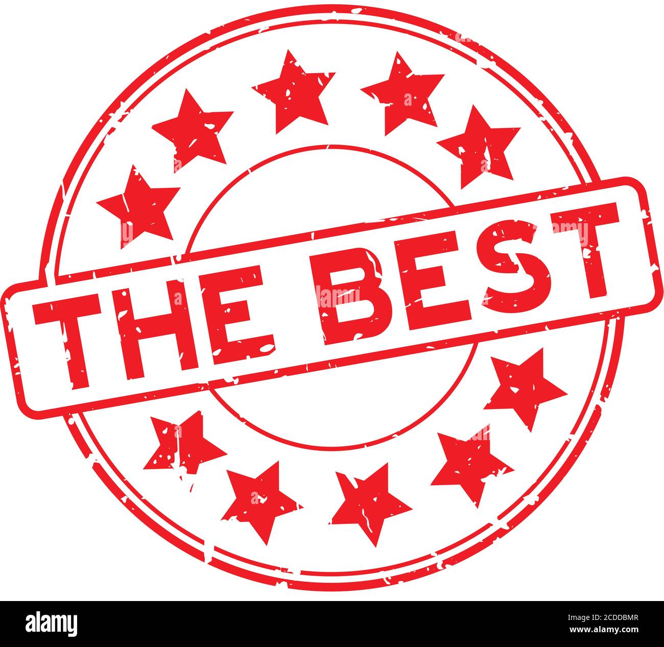 Grunge red the best word with star icon rubber seal stamp on white ...