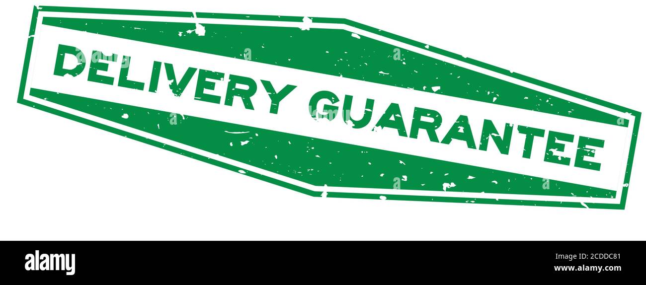 Grunge green delivery guarantee word hexagon rubber seal stamp on white background Stock Vector ...