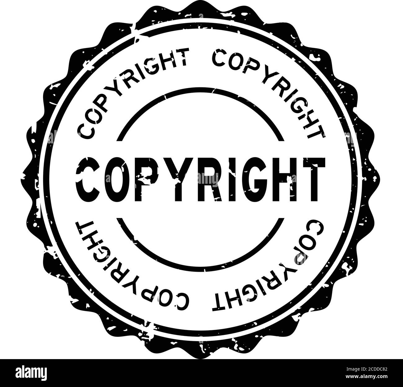 Grunge black copyright word round rubber seal stamp on white background ...