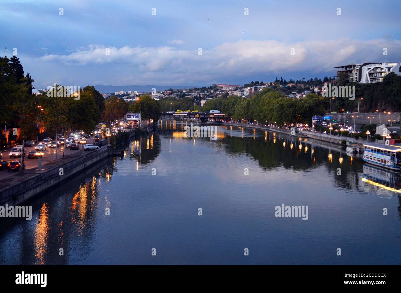 Tbilisi View of Mtkvari River from Bridge of Peace Stock Photo - Alamy