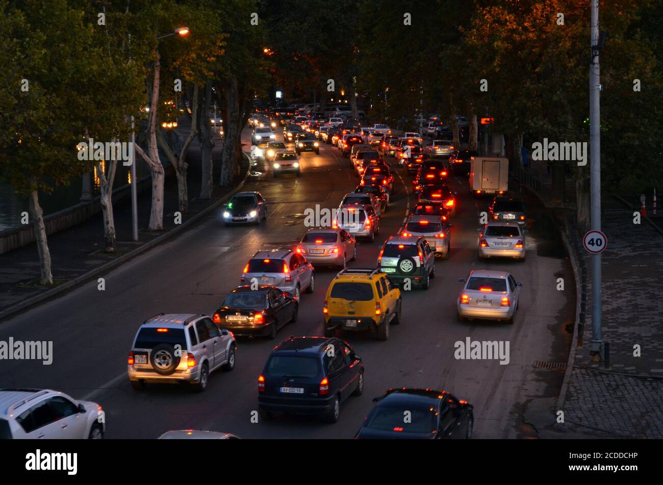 Tbilisi View of traffic from Bridge of Peace Stock Photo - Alamy