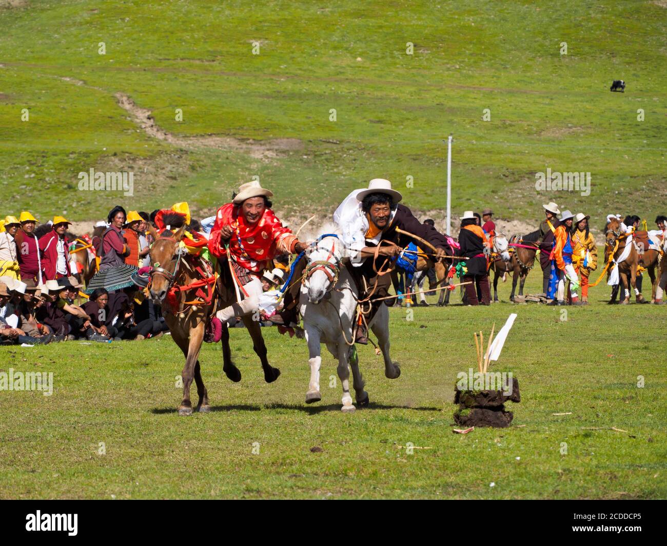 Kham men dressed up for the yearly entertaining house racing festival ...