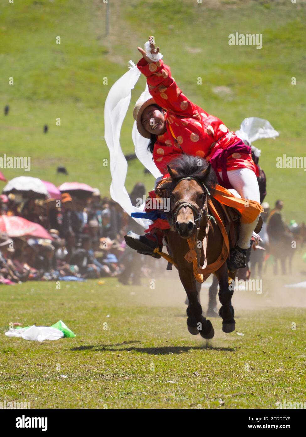 Kham men dressed up for the yearly entertaining house racing festival ...