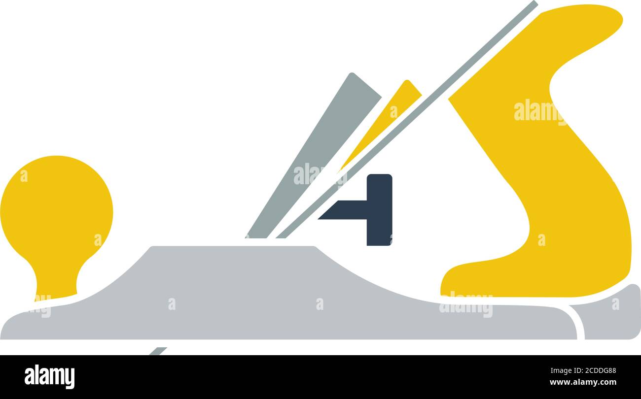 Icon Of Jack-plane. Flat Color Design. Vector Illustration Stock Vector ...