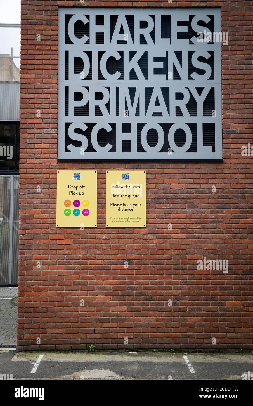 Social distancing drop off and queue markers as The Charles Dickens ...