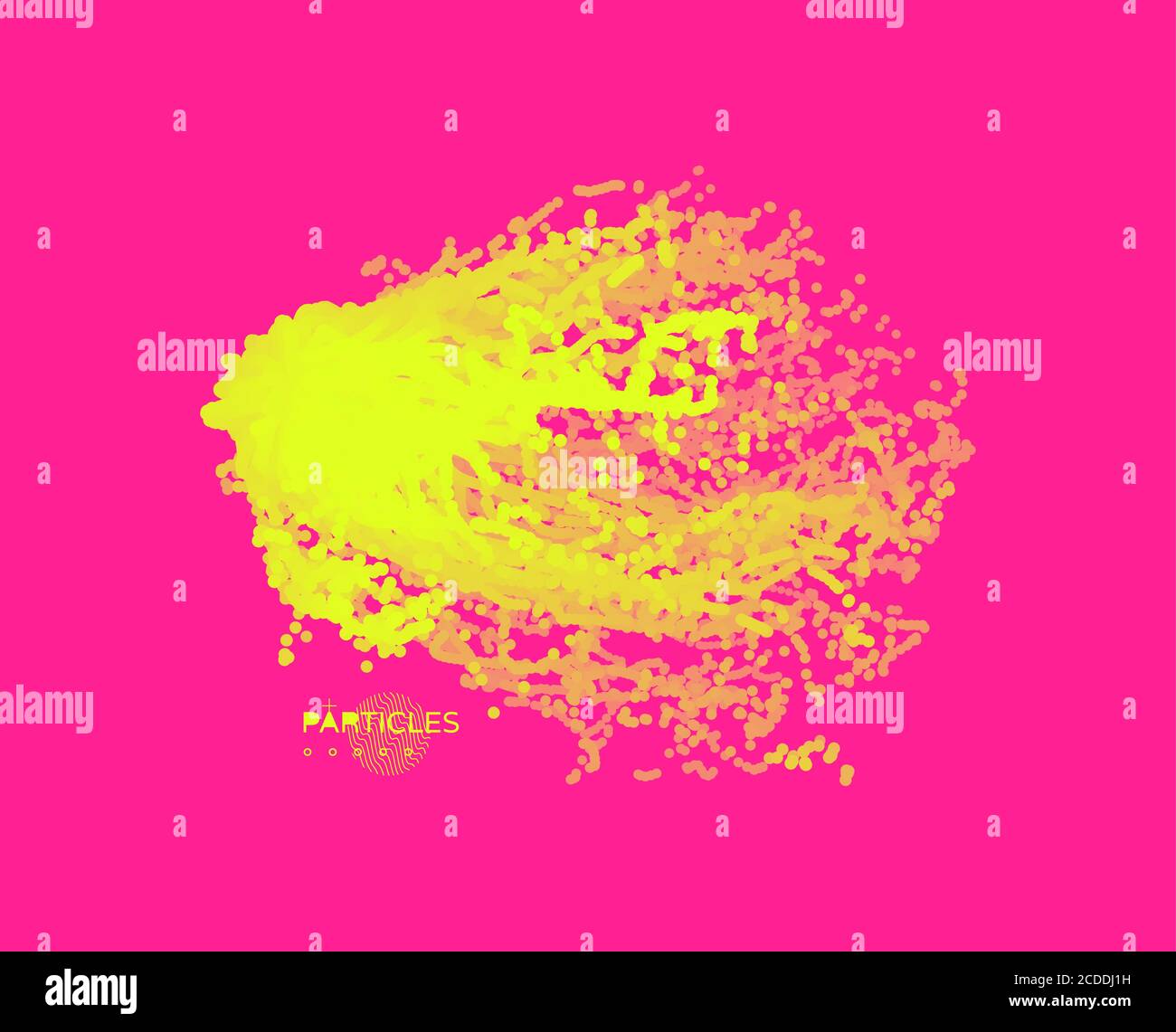 Array with dynamic particles. Vector sound wave. 3d technology style ...