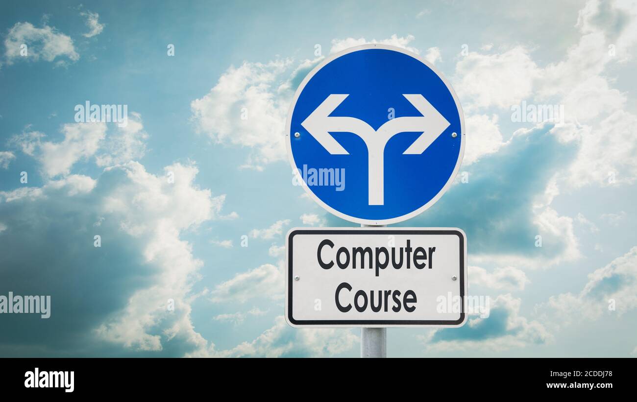 Street Sign the Direction Way to COMPUTER COURSE Stock Photo - Alamy