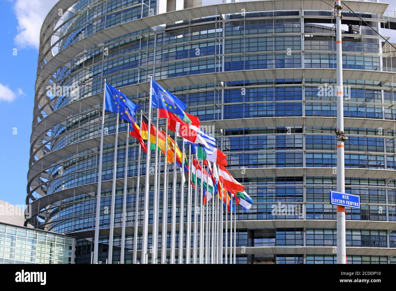Eu parliament building flags hi-res stock photography and images - Alamy