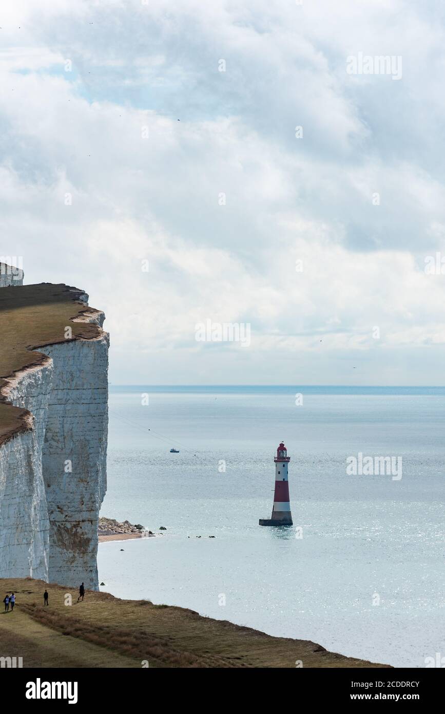 Beachy Head light house and cliff Stock Photo - Alamy