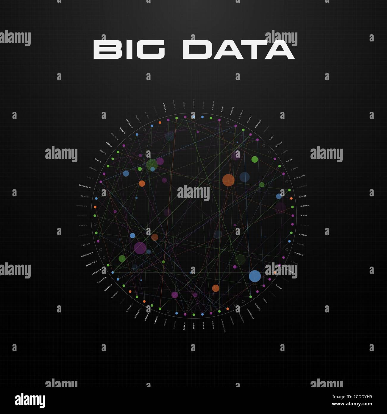 Big Data Visualization Circular Visualization Of Algorithms With Multicolored Line Connections